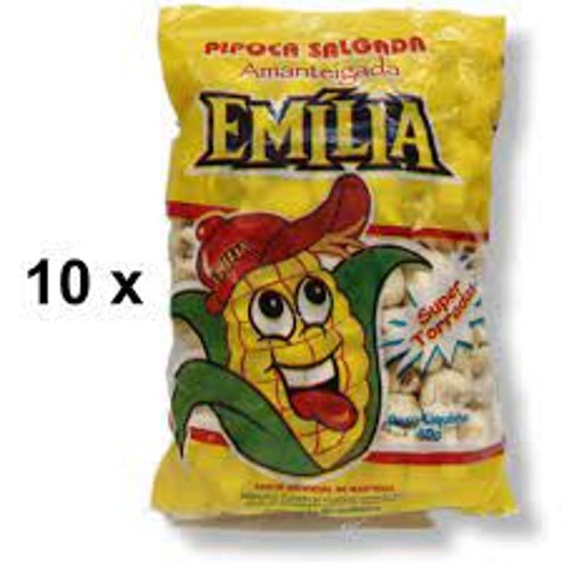 Pipoca Salgada Amanteigada Emília 40g - 10 Unidades - Emilia ...