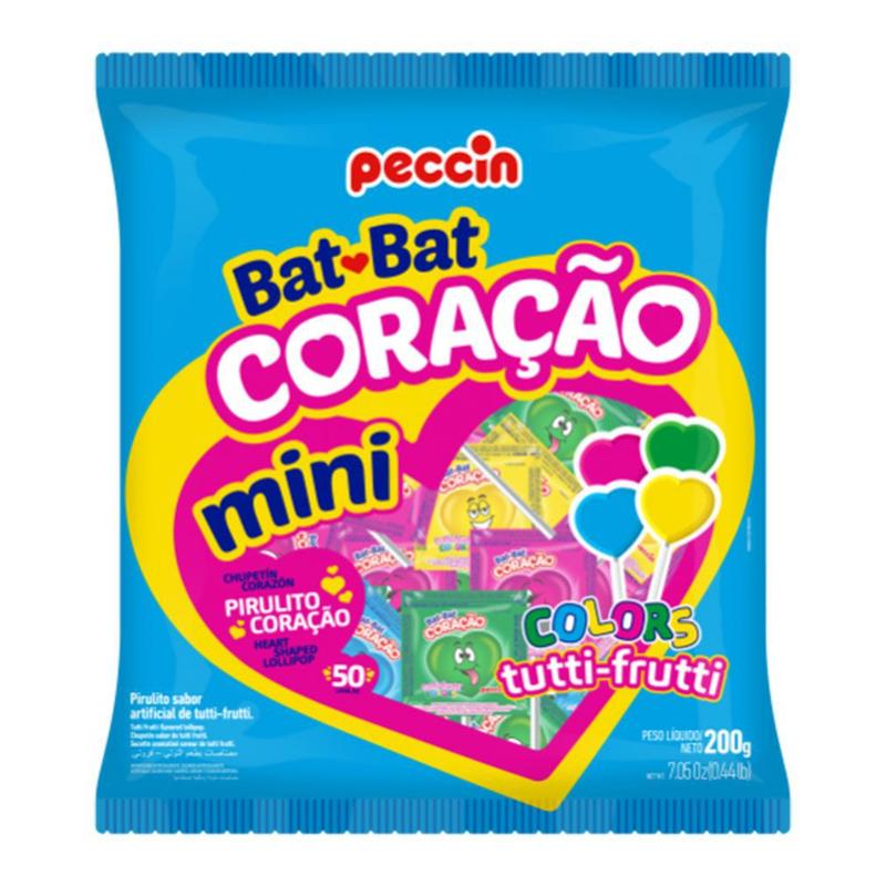 Pirulito Bat Bat Mini Coração Tutti Frutti - 200g - Peccin - Pirulito ...
