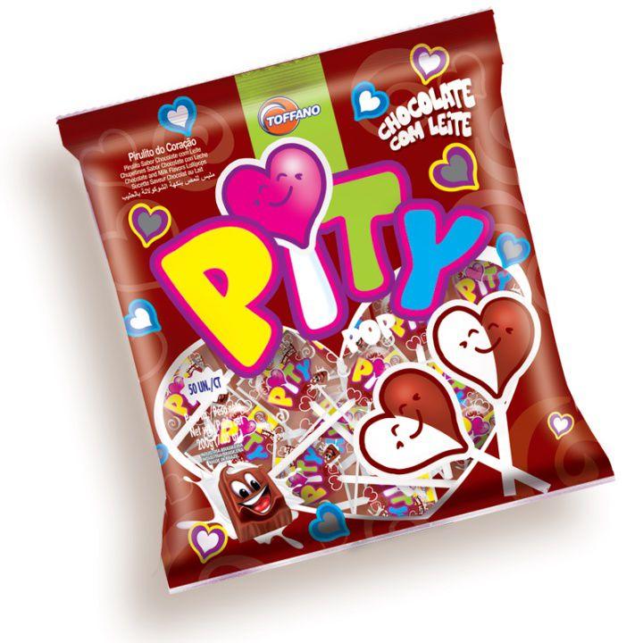 Pirulito Coração Chocolate Sortidas Pity 200g - Toffano - Pirulito ...