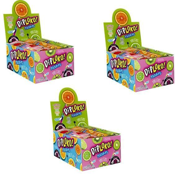 Pirulito Neon Brilha No Escuro Sabor Frutas Sortidas 90Un - Danilla ...