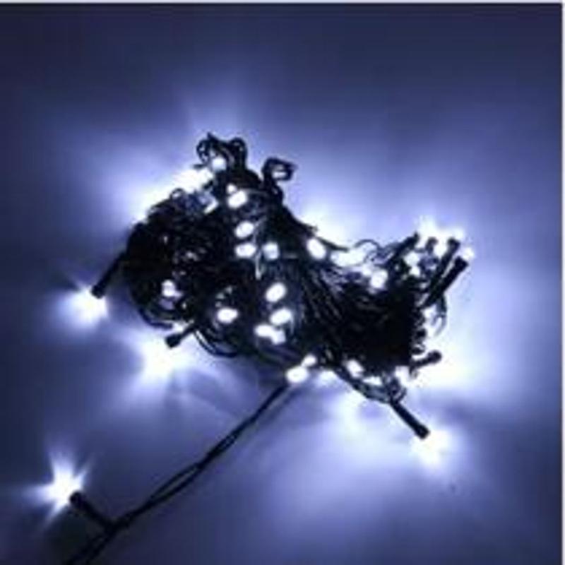 Pisca Pisca 50 lâmpadas LED 8 função Branco Frio com Fio Verde 5 Metros ...