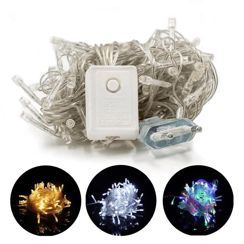 Pisca-Pisca Led 100 Leds Funcoes Para Decoração De Festa / Natal 8 ...