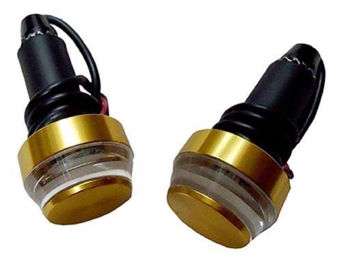 Pisca Ponta Guidão Dourado Compacto Com Led Universal - Veloce - Pisca ...