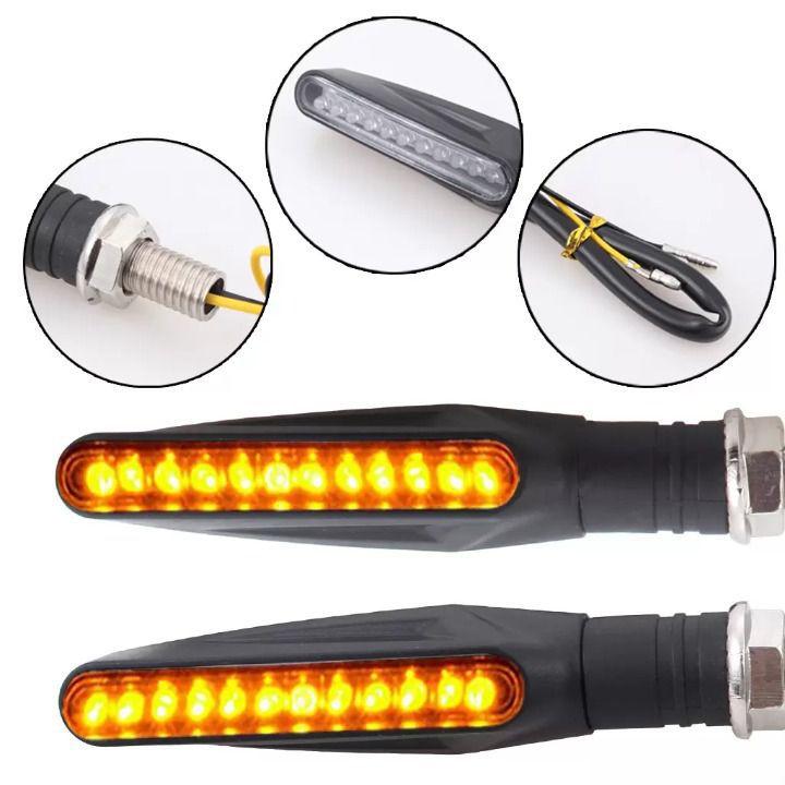 Piscas Moto Slim Seta Led Sequencial Universal Alto Brilho 2 PÇs ...