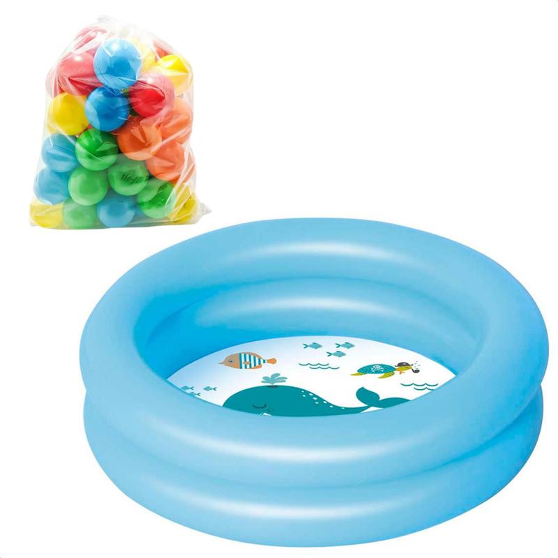 Piscina Infantil Para Criança Bebe 28 litros + 50 Bolinhas coloridas ...