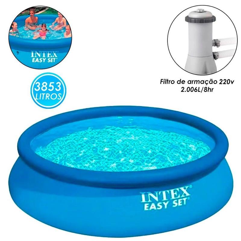 Piscina inflável 3853 litros easy set intex + filtro 220v - Piscina ...