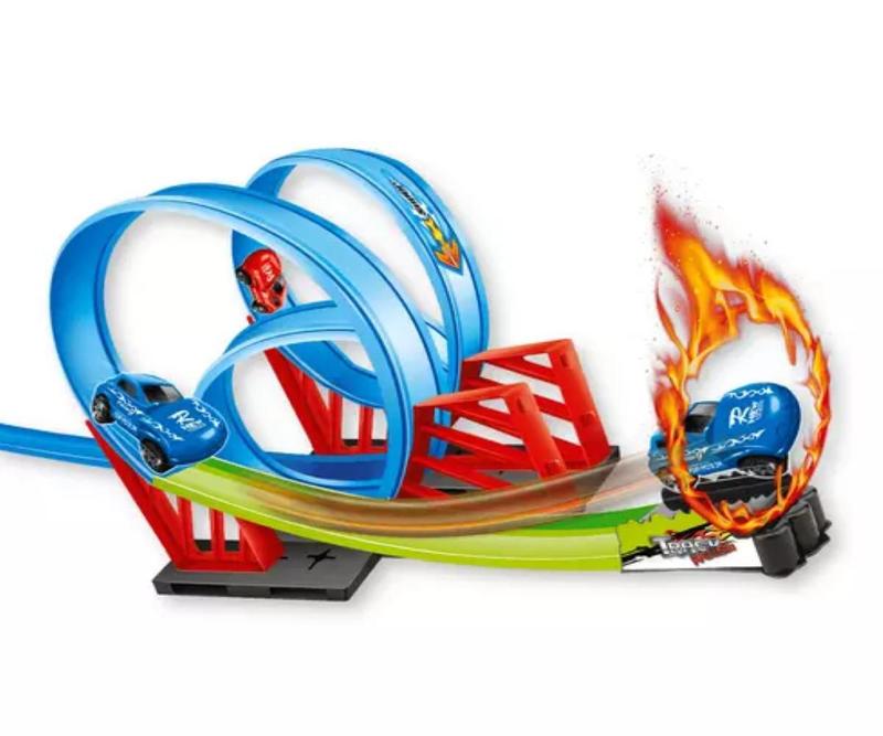 Pista 360 Looping Roda de Fogo Alta Velocidade Carrinho Fricção 17 ...