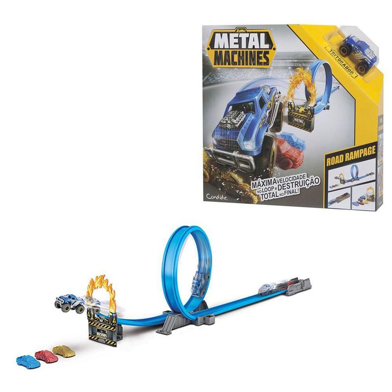 Pista para Miniveículos Metal Machines Roda Livre Road Rampage 4+ 8701 ...