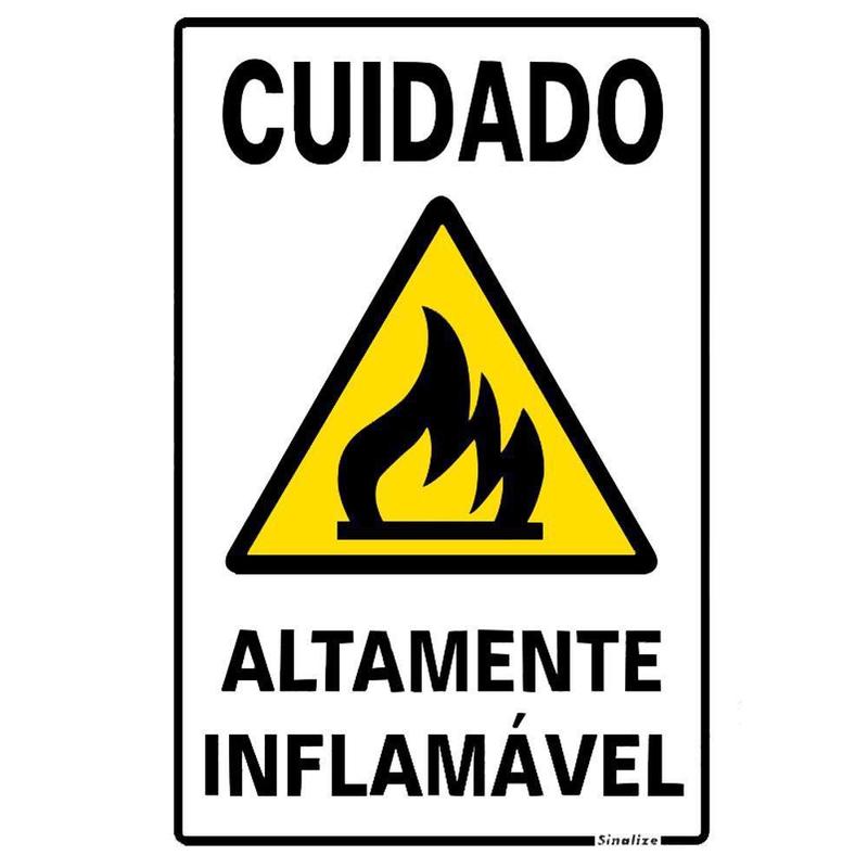 Placa 20x30 Cuidado Altamente Inflamavel - Sinalize - Placa de ...