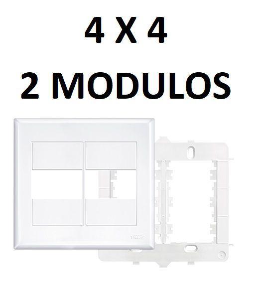 PLACA 4x4 COM SUPORTE PARA 2 MÓDULOS HORIZONTAIS 2891 EVIDENCE FAME ...