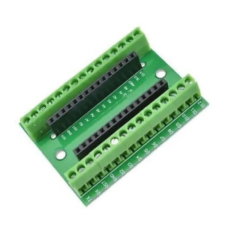 Placa Borne Terminal Adaptador Arduino Nano V3.0 - AT - Terminais ...