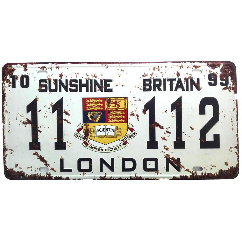Placa Carro Antiga Decorativa Metálica Vintage Londres 41411 - Lorben - Placa Decorativa ...
