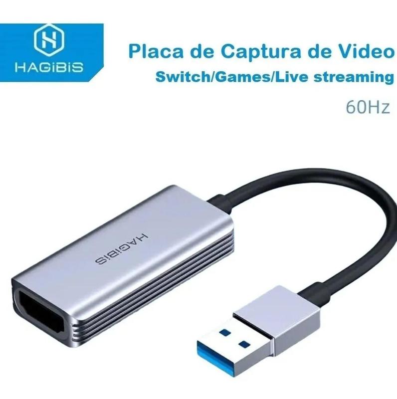Placa De Captura Hdmi Usb 3.0 com Cabo 1080p 4k Stream Xbox Ps4 Live ...