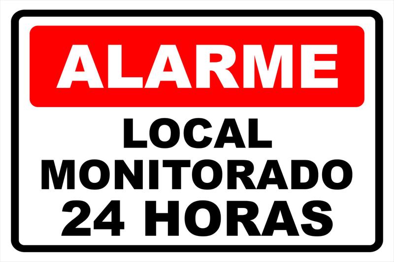 Placa De Sinalização Alarme Local Monitorado 24 Horas - Afonso ...