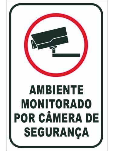 Placa De Sinalização Ambiente Monitorado Vários Modelos - Afonso ...