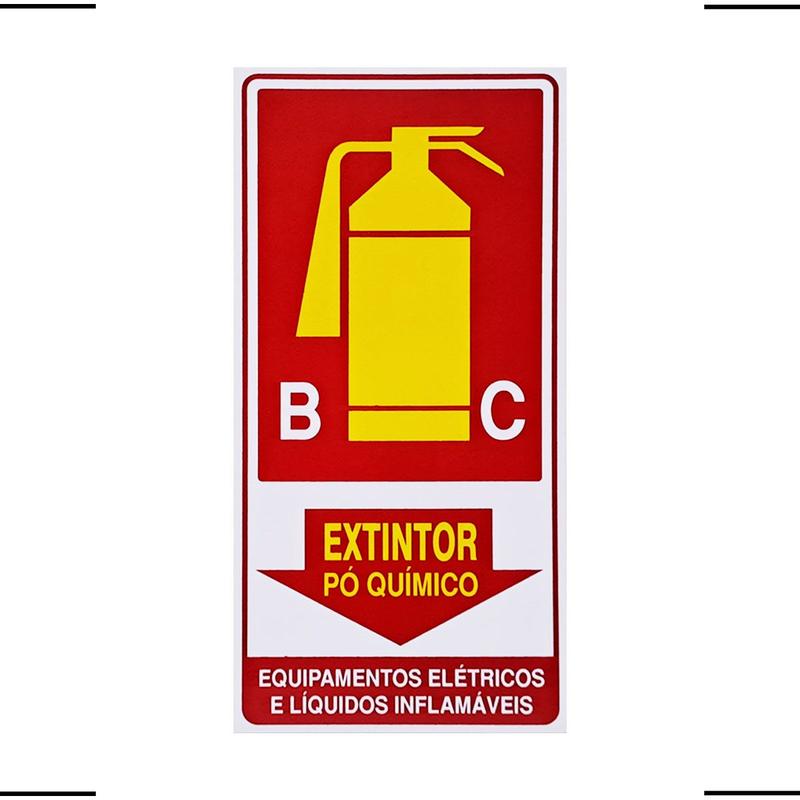Placa De Sinalização Extintor BC Pó Químico Equipamentos Elétricos E ...