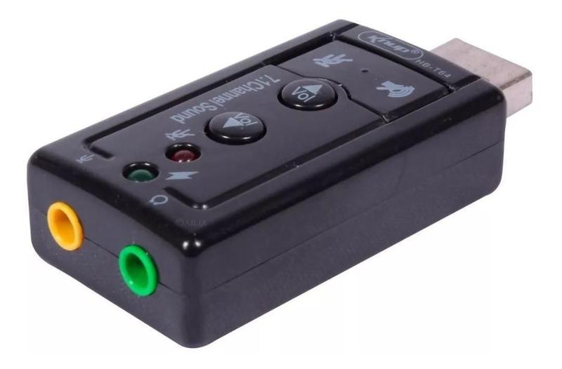 Placa De Som Usb 7.1 Adaptador Audio P2 P3 Pc Notebook - Knup - Placa ...
