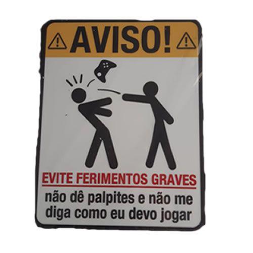 Placa Decorativa Aviso ! Evite Ferimentos Graves - Mille - Placa de ...