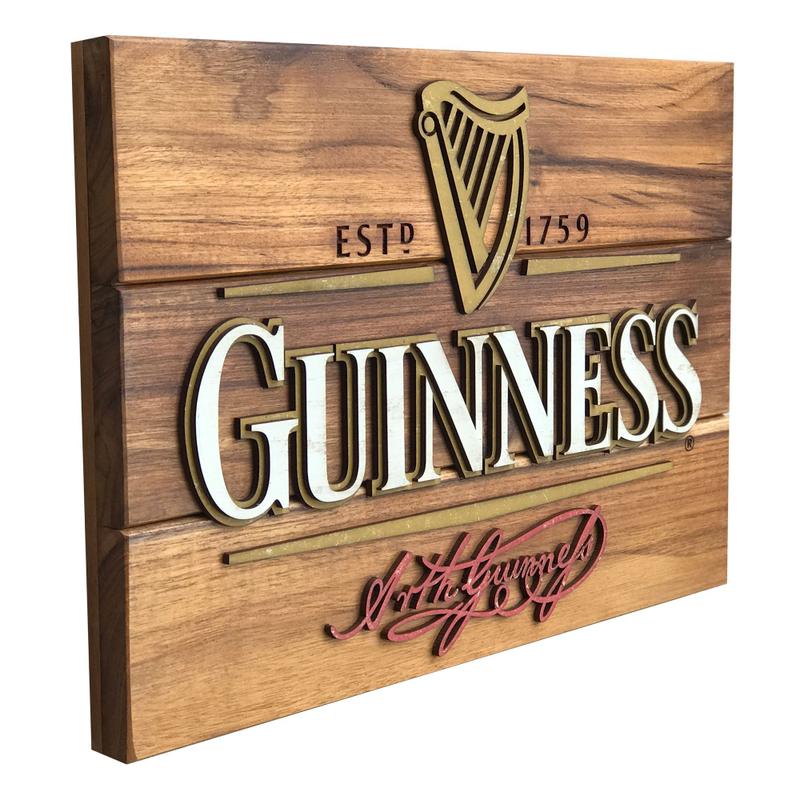 Placa Decorativa Em Madeira Maciça Guinness Cerveja Bar - Craft Laser ...