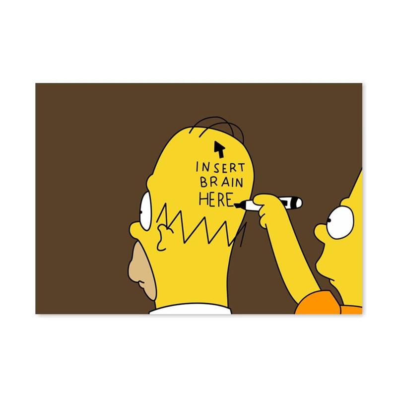 Placa Decorativa Insert Brain Here Homer Simpson 15x21cm - Cada Quadro - Placa Decorativa ...