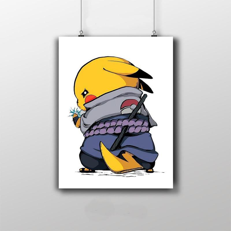Placa Decorativa Pikachu Sasuke Uchiha Animes - Nerdecs - Placa ...