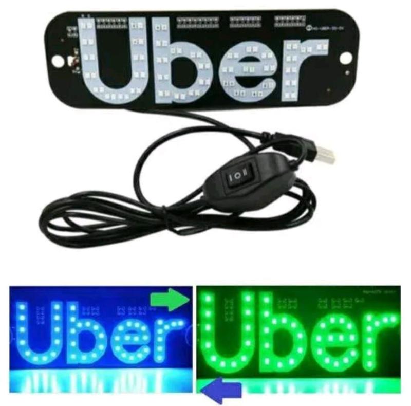 Placa Letreiro Uber Letreiro Luminoso Led USB Com Botão Liga/desliga ...