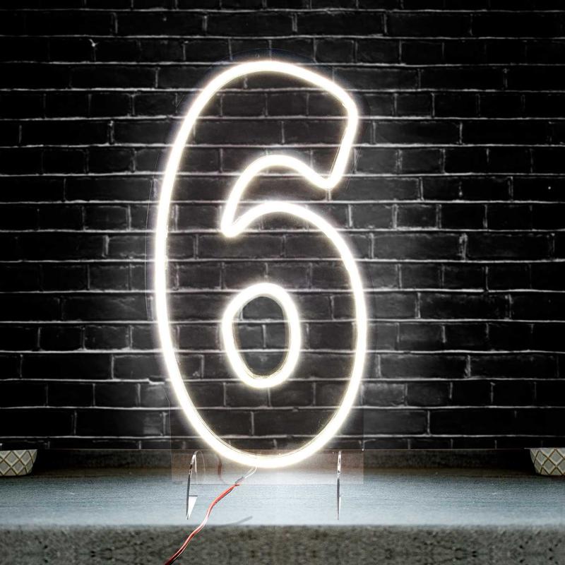 Placa Luminoso Número Neon De Led - 50cm - Branco Frio - GREEN - Painel ...