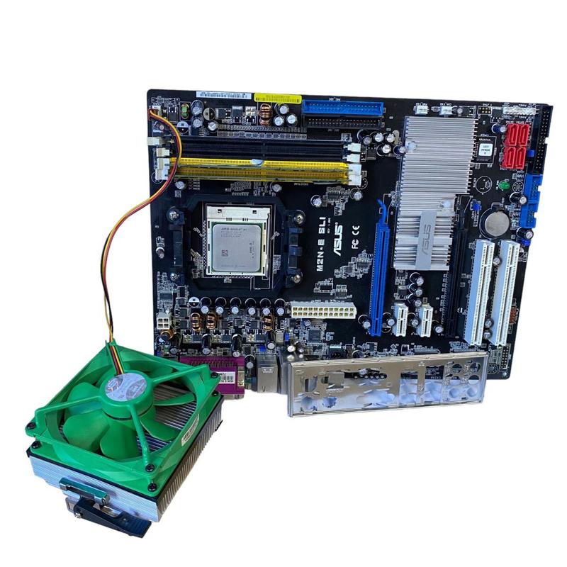 Placa Mãe Asus M2n-e Sli + Proc. Athon 64 3800+amd + 2gb Ram - Placa ...