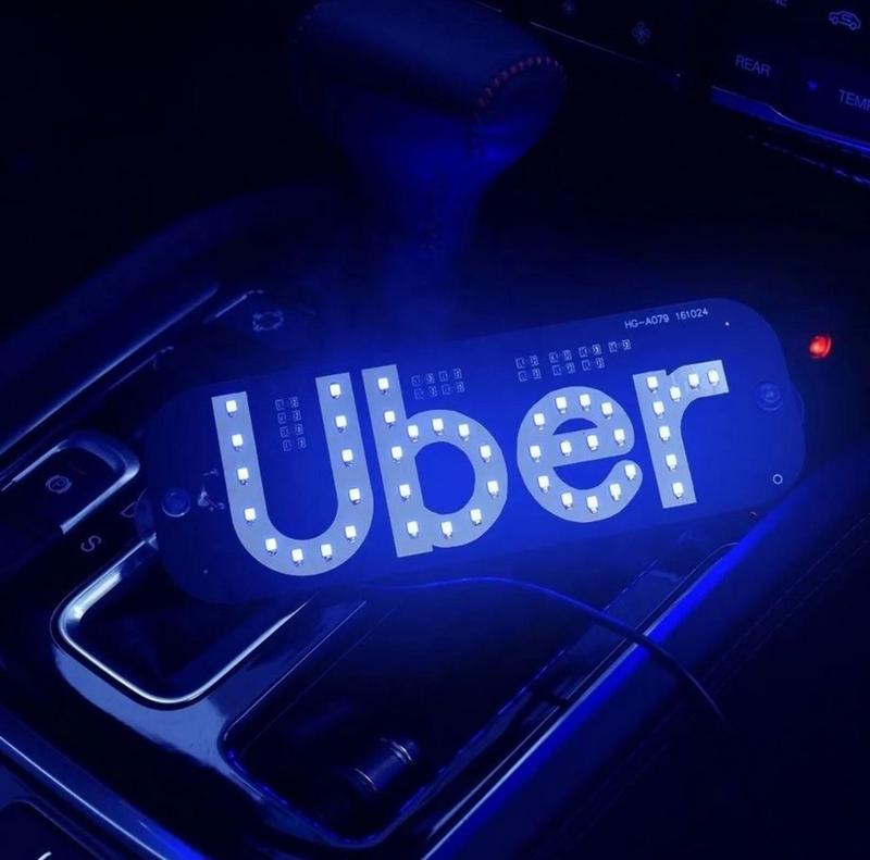Placa Painel Letreiro Luminoso Vidro Para-brisa Uber Led USB - HGUber ...
