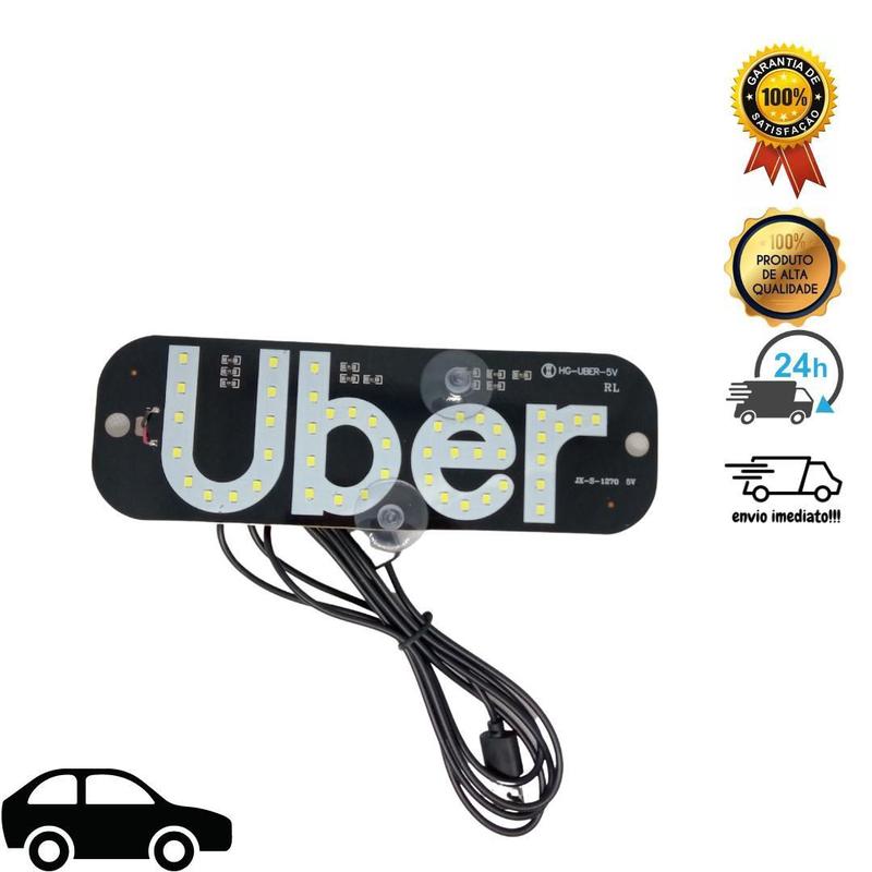 Placa Pequena Com Led Uber - Luatek - Placa Decorativa - Magazine Luiza