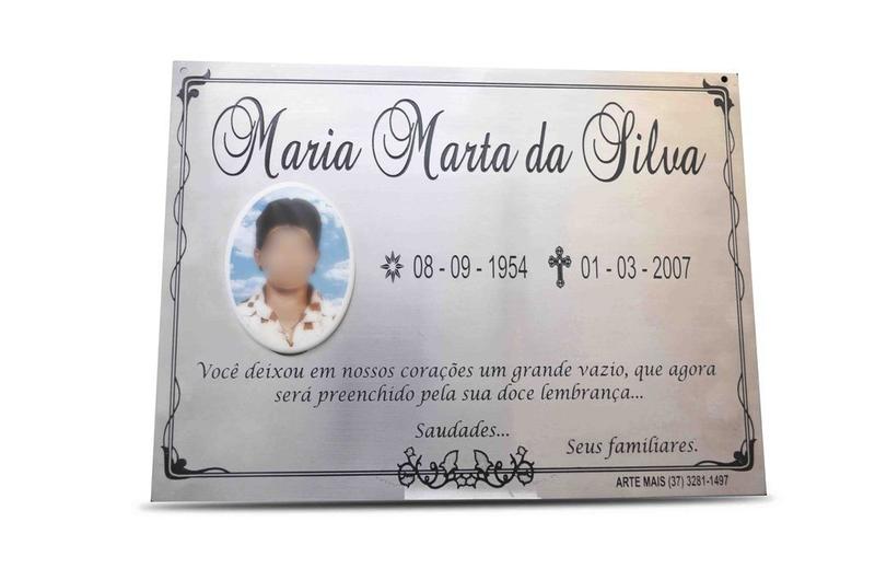Placa Póstuma 30X22 Cm C/ Foto Porcelana - Arte Maiz - Placa Decorativa ...