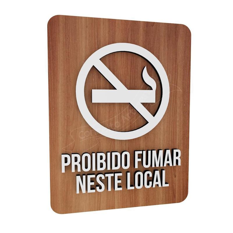 Placa Proibido Fumar Neste Local Indicativa Sinalização - Decoraê ...