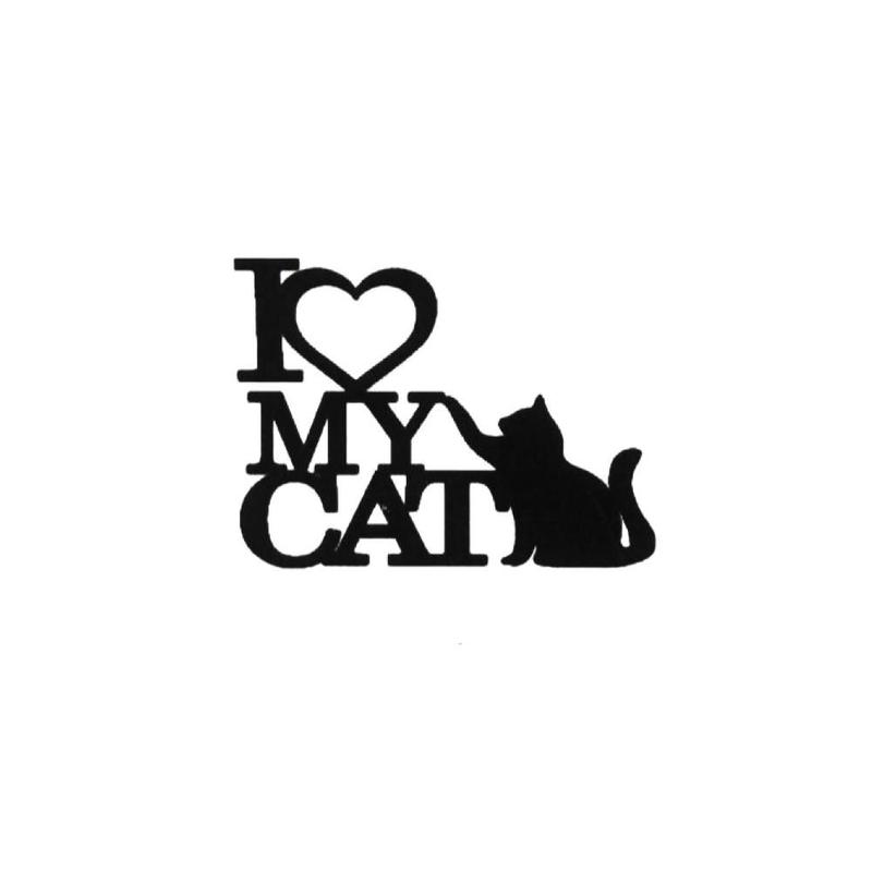 Placa Retrato I Love My Cat - Kaleb Artesanatos - Placa Decorativa ...