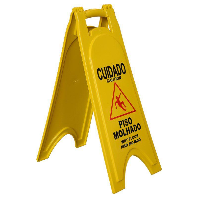 Placa sinalizadora piso molhado tipo tripé - JSN - Placa de Sinalização ...
