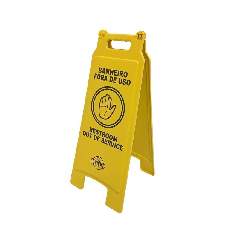Placa Sinalizadora WC Fora de uso com adesivo da marca Cleaner - Placa ...