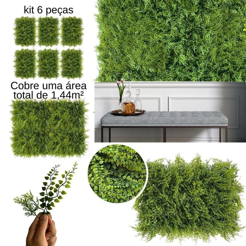 Placas De Folhagens Premium Artificiais 6 Kits Cobrem 1,44M - Decora Flores Artificiais ...