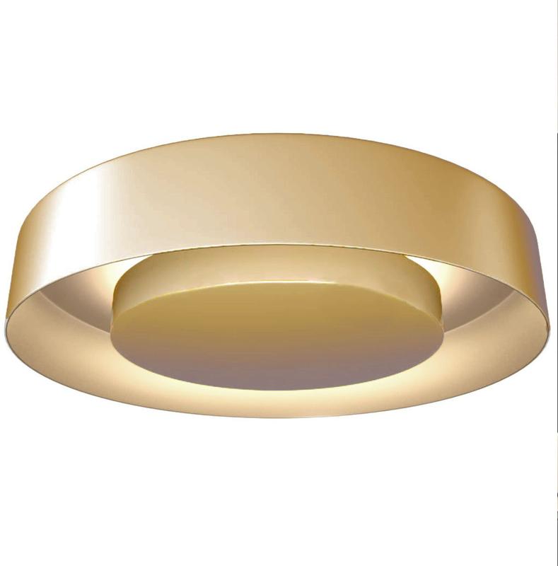 Plafon Redondo Sobrepor Teto Eclipse 30x30 Luz Indireta Dourado e ...