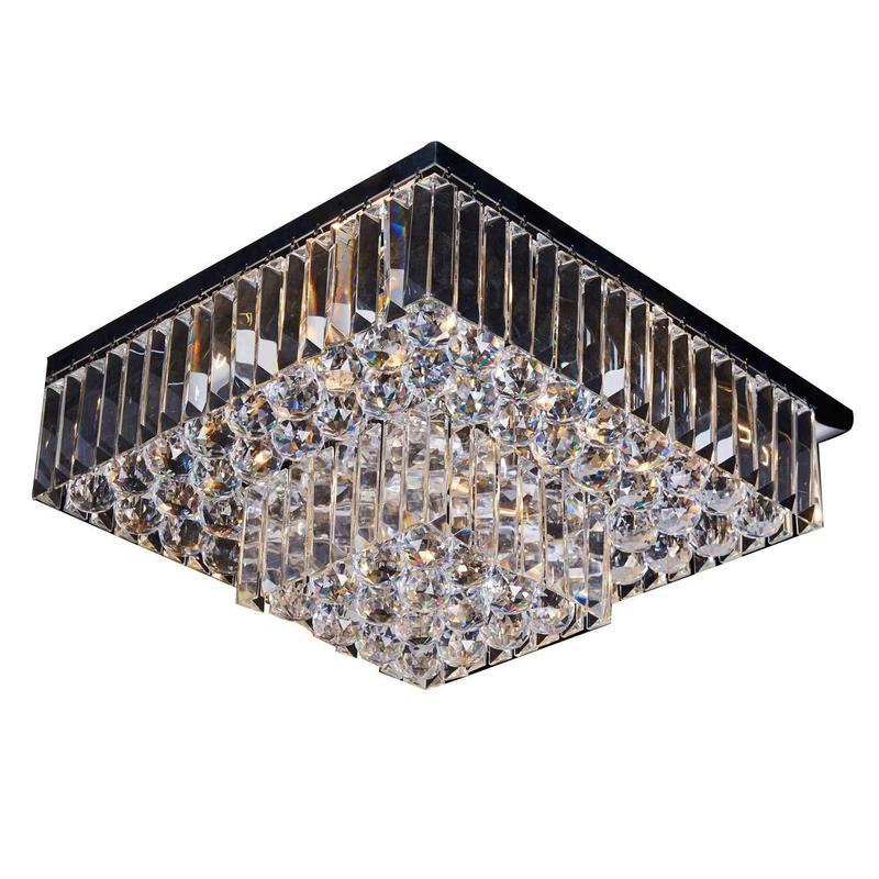 Plafon Sobrepor de Cristal Carré Bella Iluminação Transparente - Plafon ...