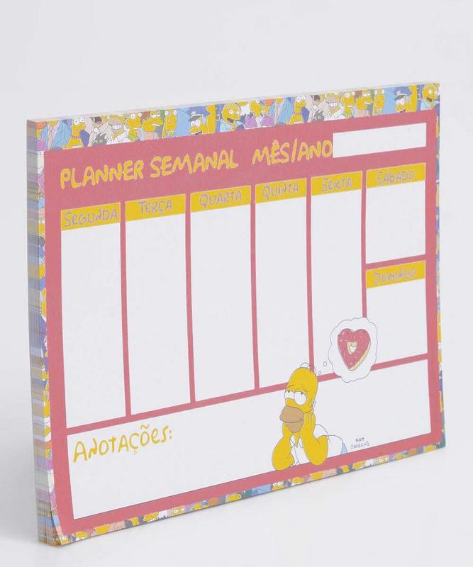 Planner Organizador Semanal Simpsons - Agenda Semanal - Magazine Luiza