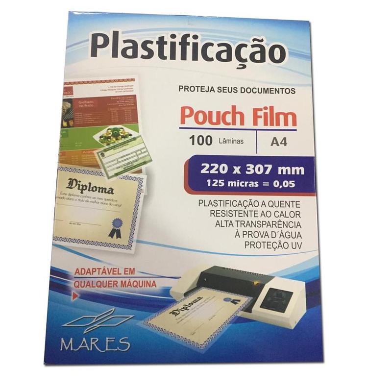 Plástico p/ Plastificação A4 0.05mm c/100unds Mares - Plástico para ...