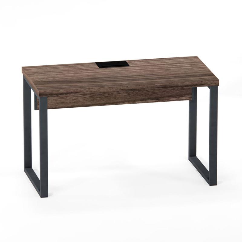 Plataforma Simples Inicial Pe 40 Tubolar Pandin Walnut e Grafito 1.34 M ...