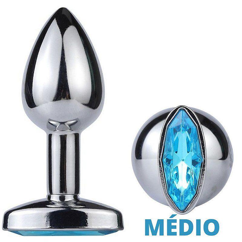 Plug Anal Médio Em Aço Inox Com Alça Pedra e joia Na Base - lovetoy ...