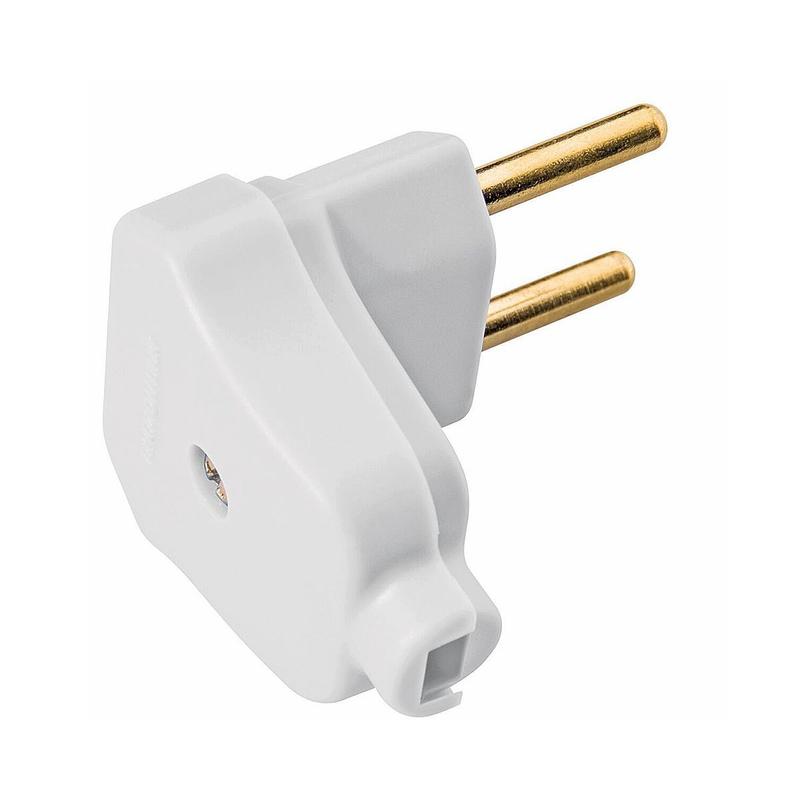 Plug Angular Macho 2 Polos 10a 250v Branco Lateral Tramontina - Plugs e ...