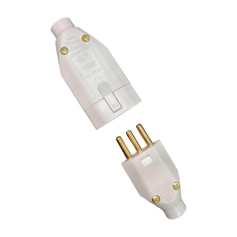 Plug Macho 20a + Plug Fêmea 20a 2p+t Fame Original Com Trava - Plugs e ...