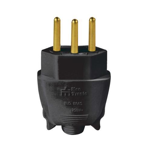 Plug macho reto 20a 2p+t preto mec tronic - Plugs e Adaptadores ...