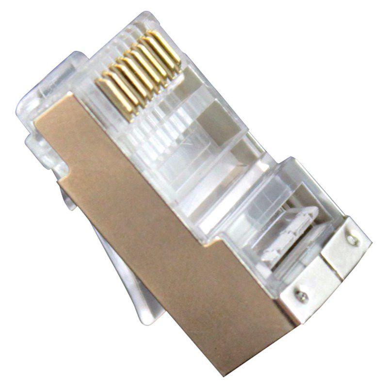 Plug Modular RJ-45 Macho CAT5E Blindado Rohdina - Plugs e Adaptadores ...