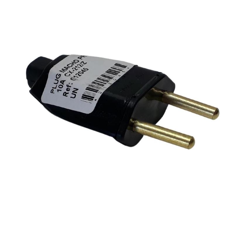 Plugue Tomada Macho 2 Pino Oco 10a 250v Inmetro Compolux BRTUV CX-212/Z ...