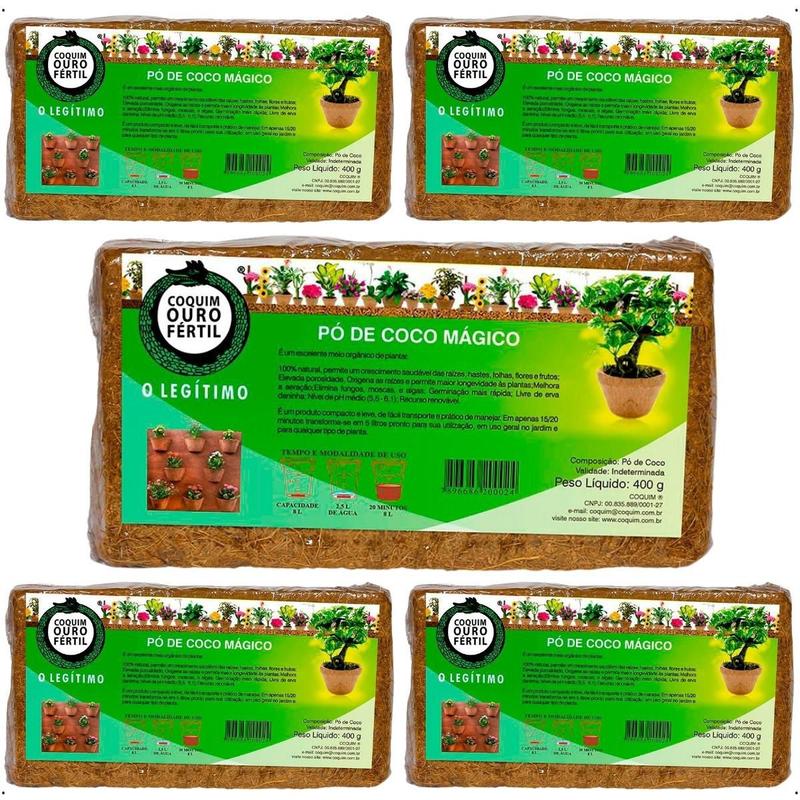 PÓ De Coco Magico Ouro Fertil 400g Rf 4003 Kit 5 - COQUIM - Sabão em Pó ...