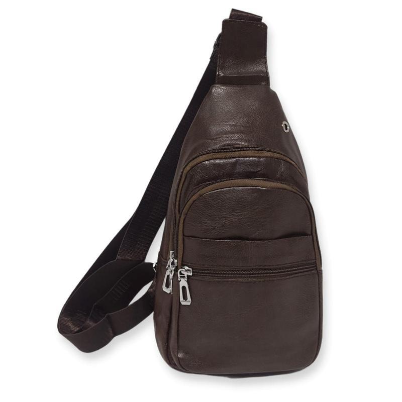 pochete Transversal Masculina Couro Ombro Peito Nova Pochete - FASHION ...