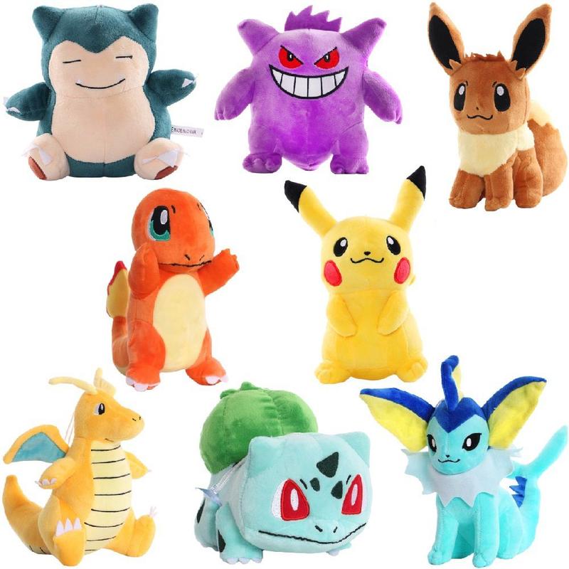 Pokemon de Pelúcia Pikachu bulbassauro charmander snorlax gengar ...